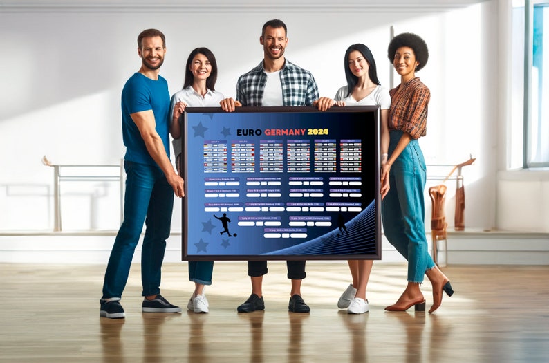 Euro 2024 Football Tournament Wall Chart. Printable Wall Chart, Euro-24 ...