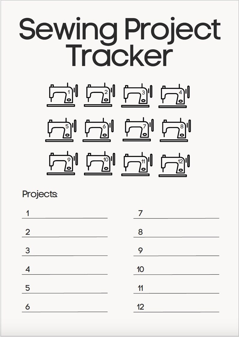 Sewing Project Tracker - Etsy