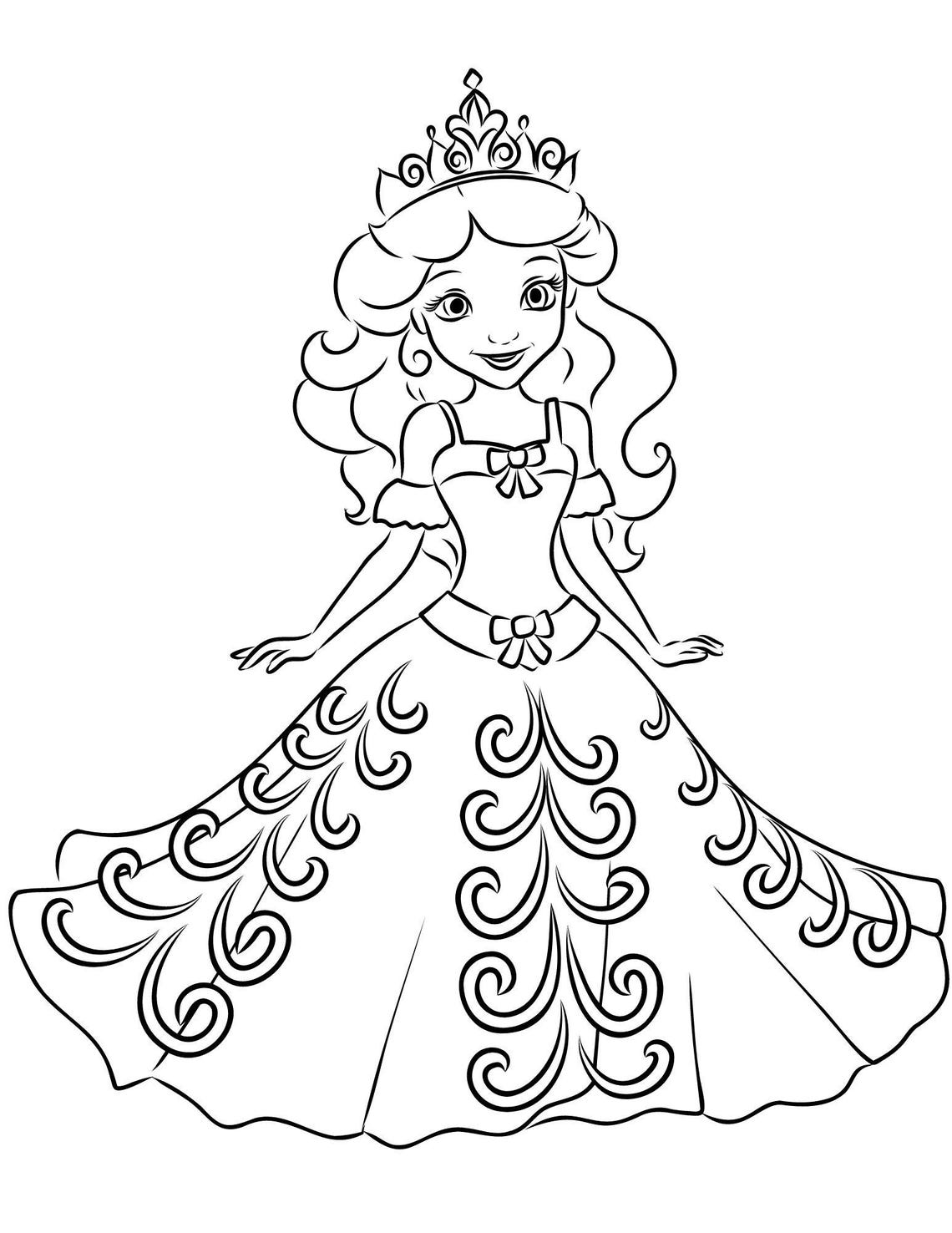 70 Princess Colouring Pages for Kids Princess Colouring Pages Kids ...