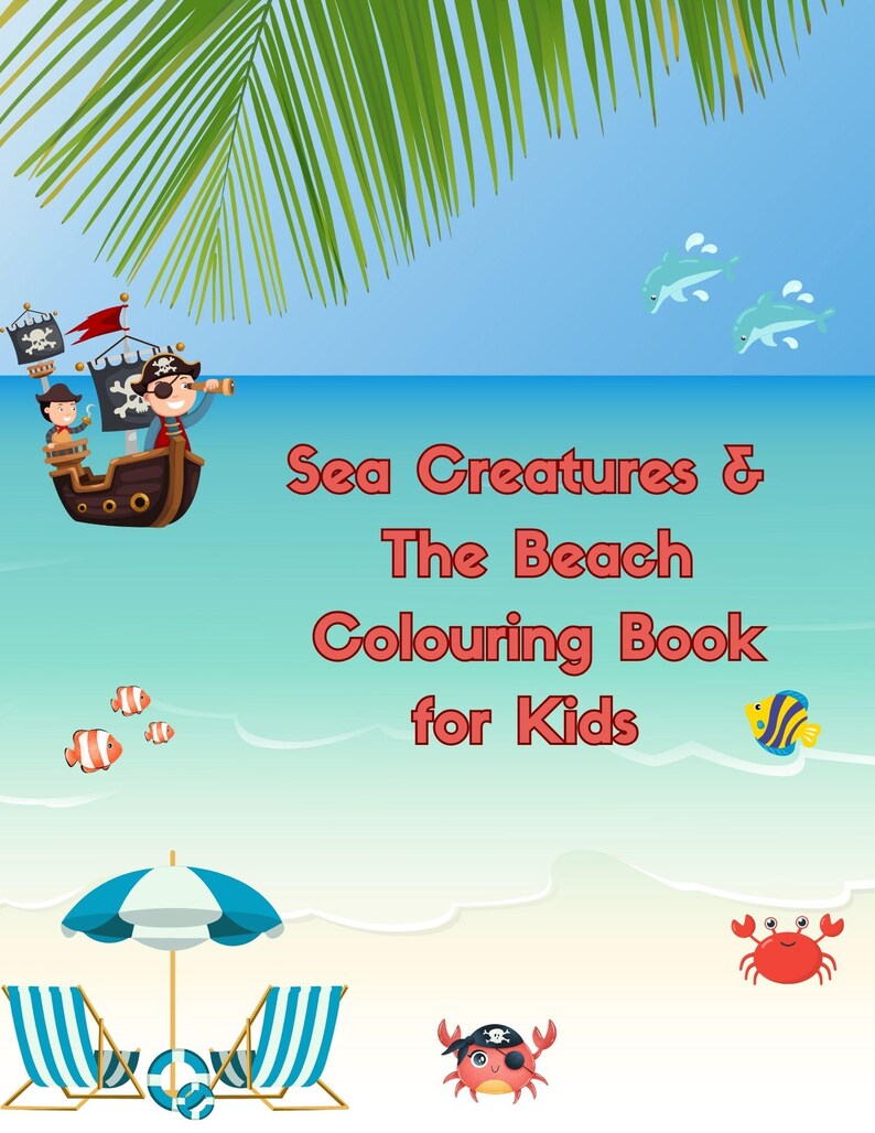 Beach Colouring Pages for Kids |sea Creatures Colouring Pages | Kids ...