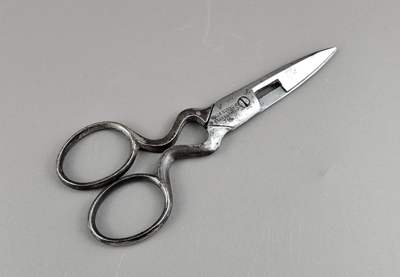 Steel Buttonhole Sewing Scissors With Swan Neck Handles. - Etsy