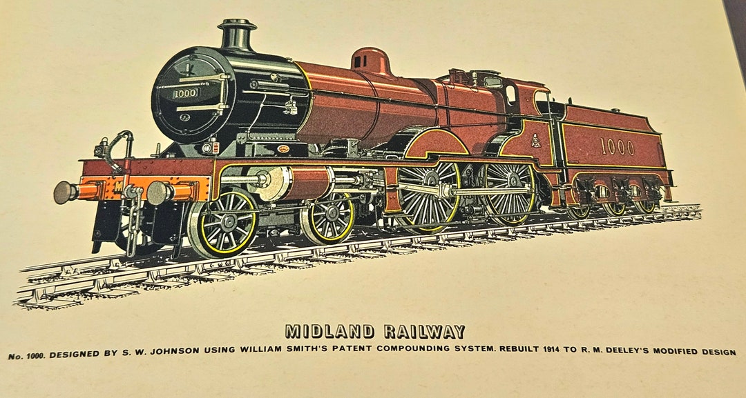 Vintage Locomotive Postcard, Color Print of Steam Locomotive N 1000 ...