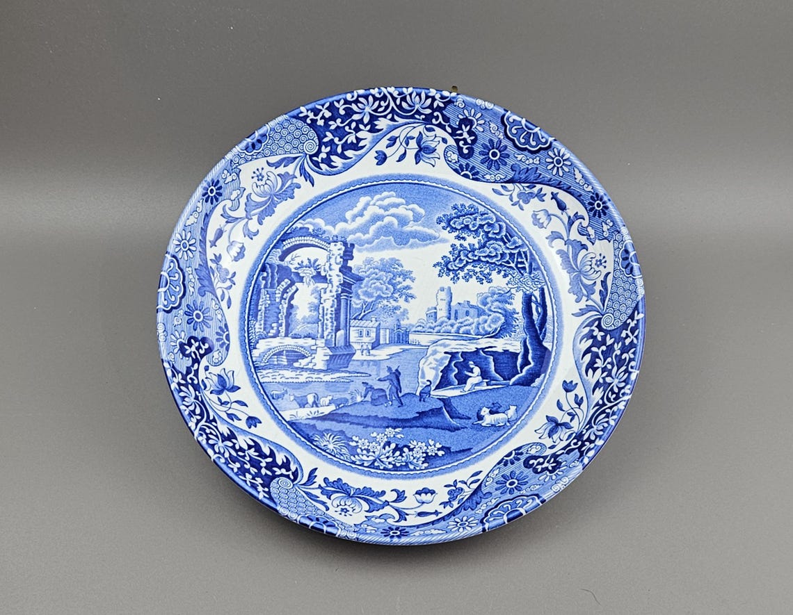 Spode Bone China, Round Dish, in the Classic Blue Italian Pattern. - Etsy