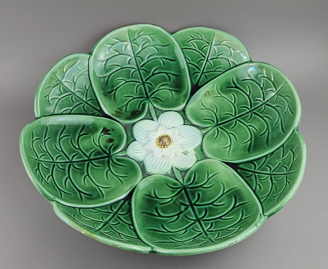 Victorian Majolica Centerpiece Bowl by Adams & Bromley. Water Lily ...