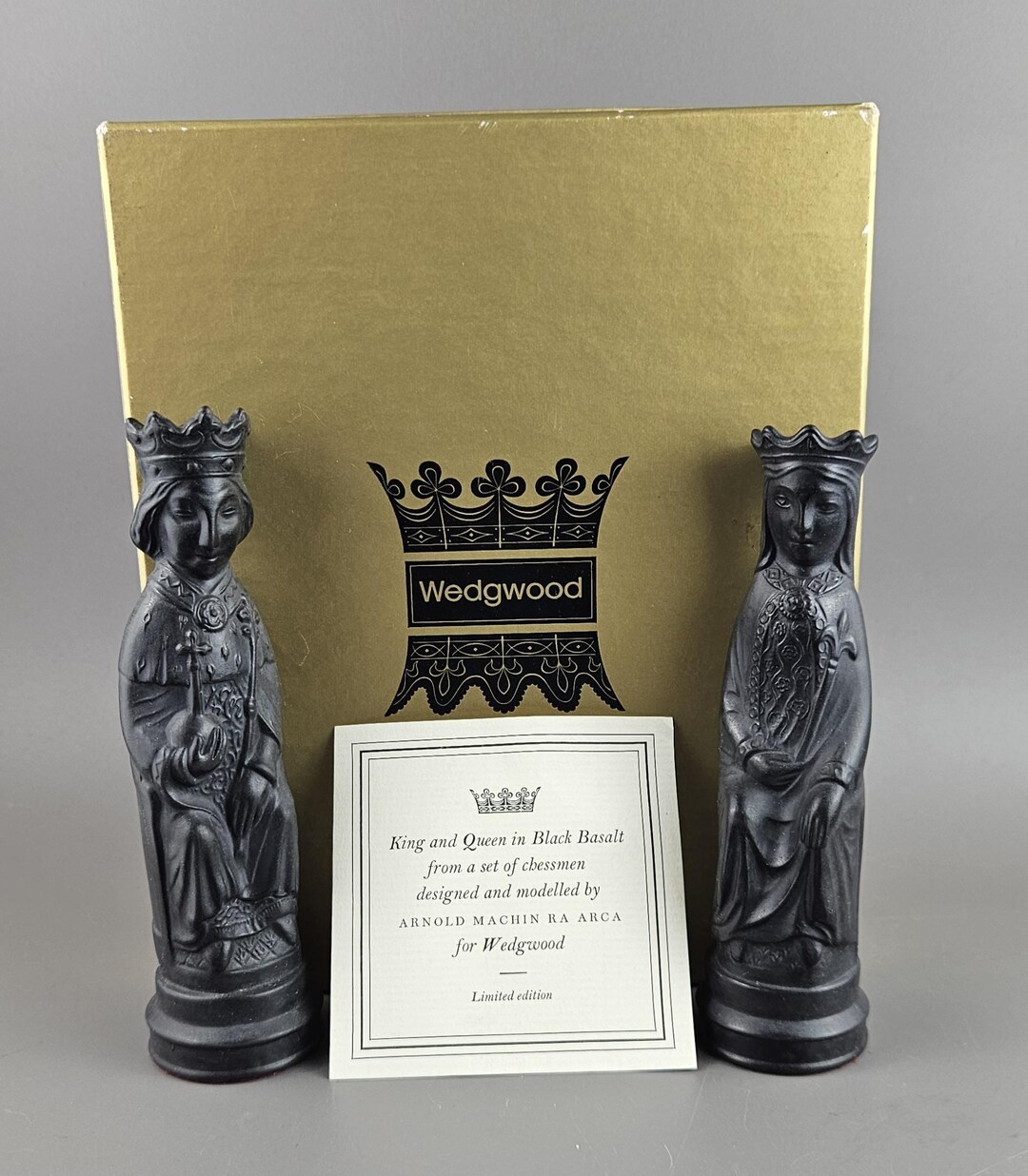 Wedgwood Chess Pieces King and Queen Black Basalt Ltd. Edition ...