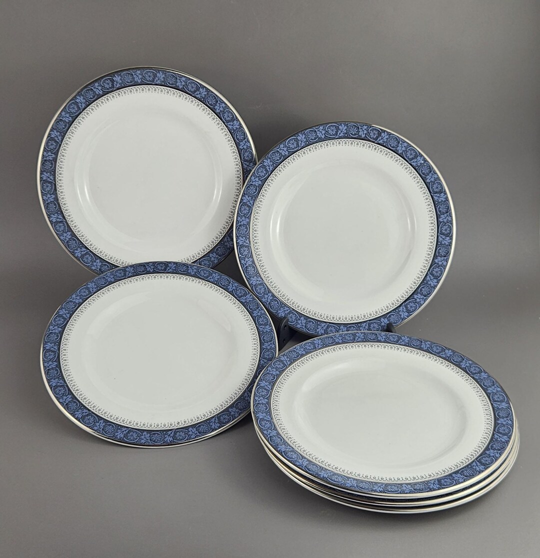 Royal Doulton Bread and Butter Plates, Sherbrooke Pattern, Set of Six ...