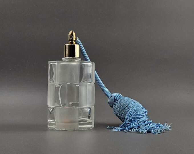 Vintage German Glass Perfume Bottle With a Blue Atomizer. - Etsy