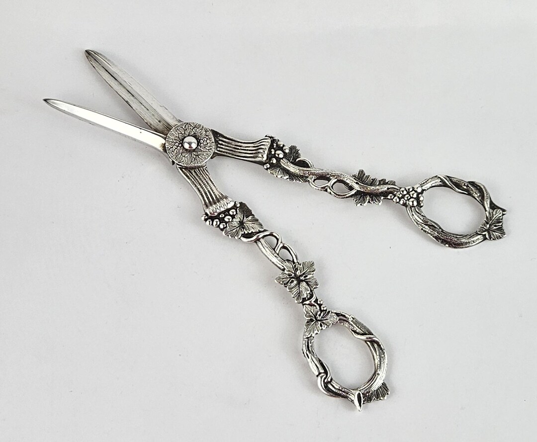 Grape Shears, Scissors, Ornate With Grape Vine Design, Silver Plate ...