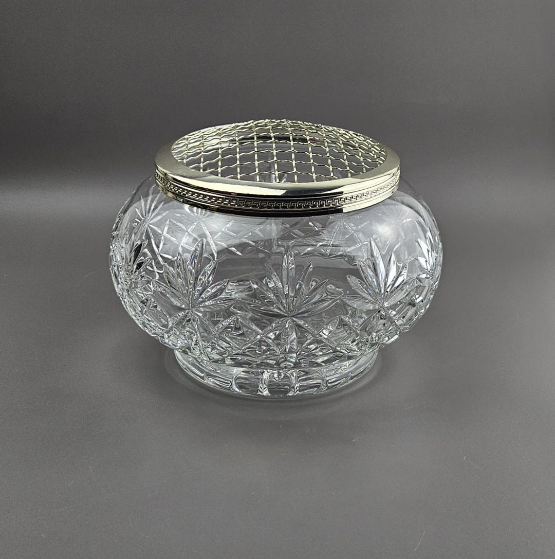 Crystal Rose Bowl Bohemian Glass Pattern. Vintage - Etsy