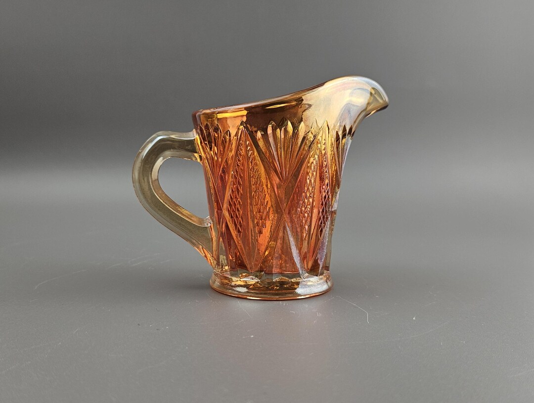 Carnival Glass Sowerby Split Diamonds, Marigold Milk or Creamer Jug. - Etsy