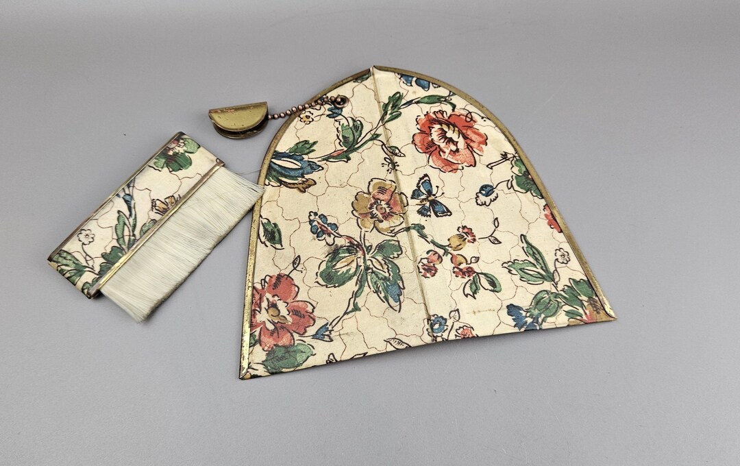 Vintage Tabletop Sweep Dustpan and Brush With Floral Design - Etsy