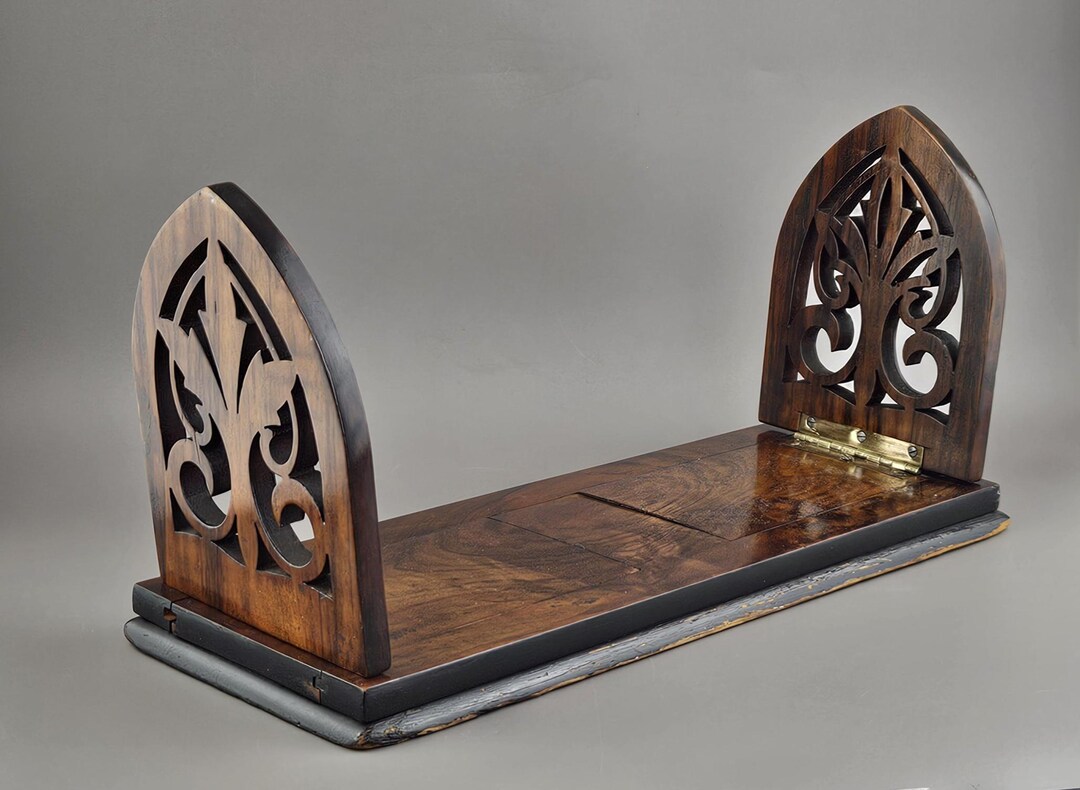 Walnut Book Slide With Fretwork Panels. Antique 1910c Edwardian Era - Etsy