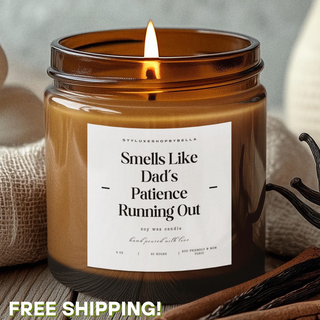Funny Dad Candle, Father's Day Gift From Daughter, Scented Amber Jar ...