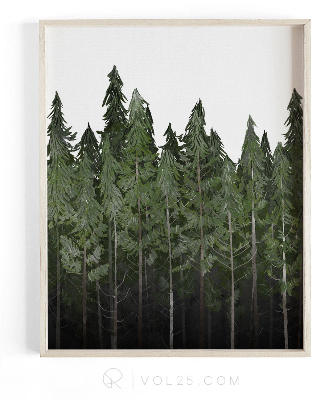 Into the Woods Treeline Beautifully Textured Cotton Canvas Art Print ...