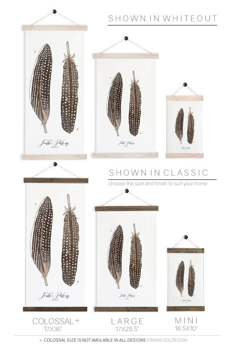 Feather Patterns Large Feather Watercolor Wall Hanging Wood | Etsy