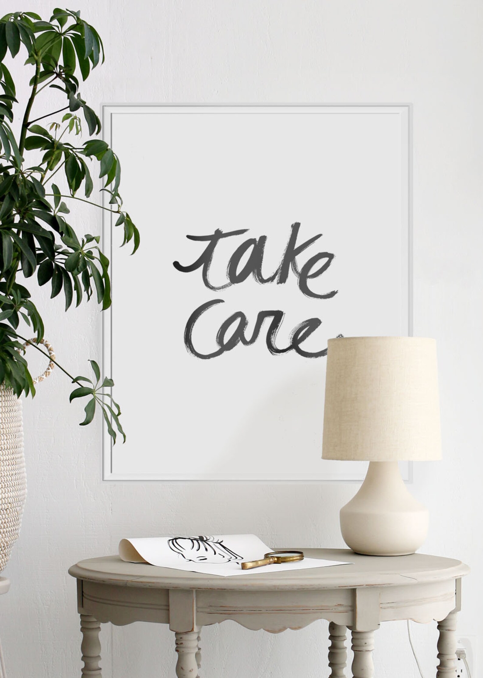 Take Care Wall Art Decor High Resolution Black and White - Etsy