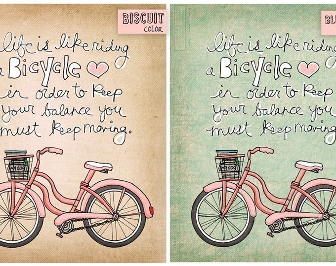 Life is Like Riding a Bicycle Choose Your Color NEW - Etsy