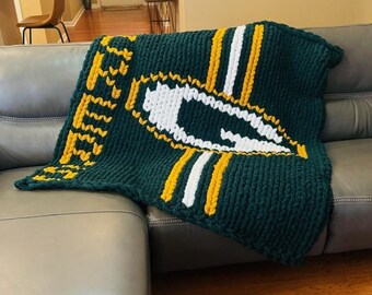 Green Bay Packers Chunky Knit Blanket - Etsy
