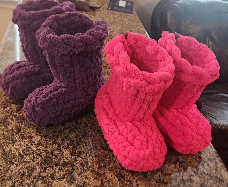 Chunky Knit Booties | Slippers | House Shoes | Soft | Cozy| Warm - Etsy