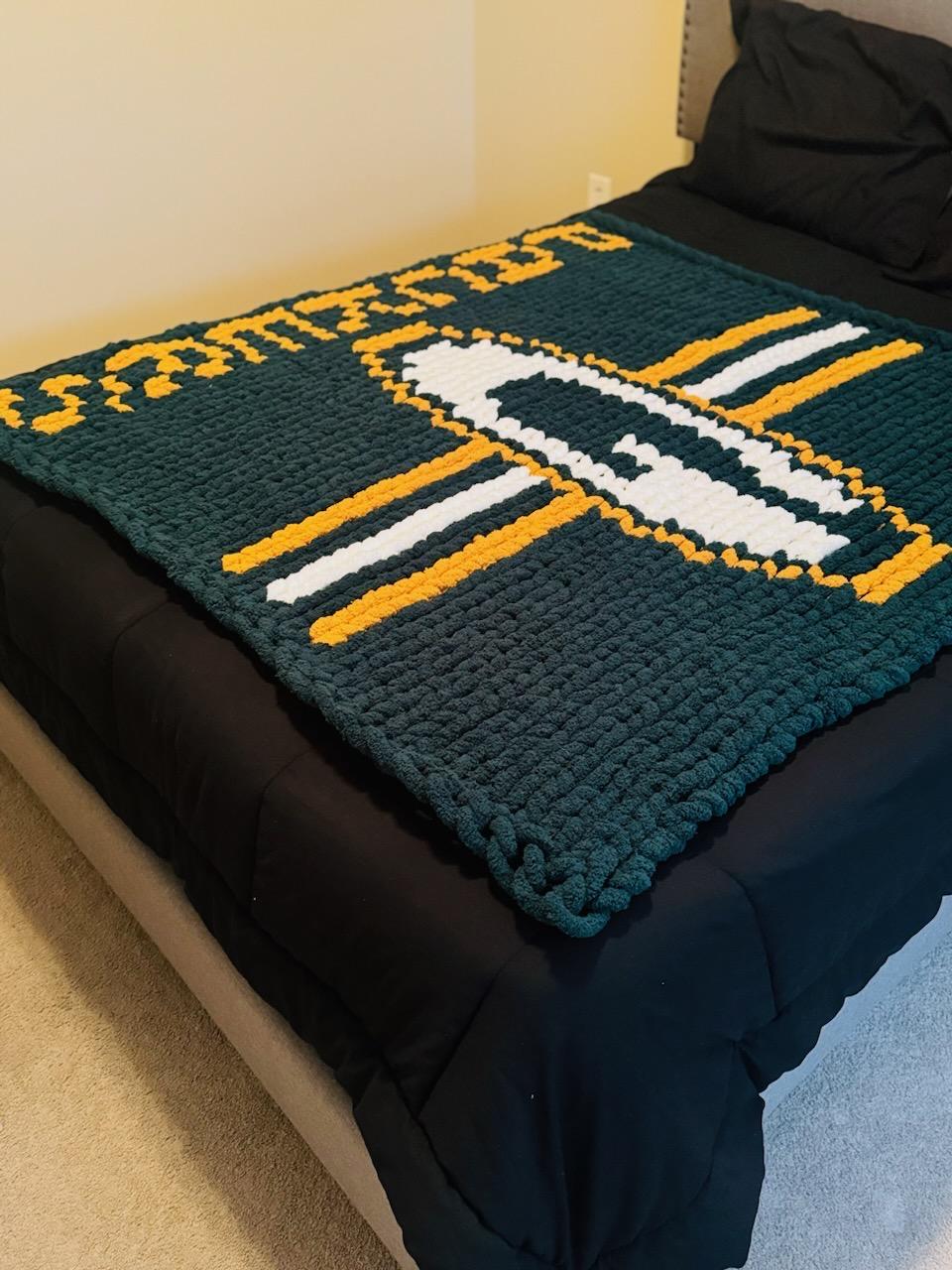Green Bay Packers Chunky Knit Blanket - Cozy Football Throw - Etsy