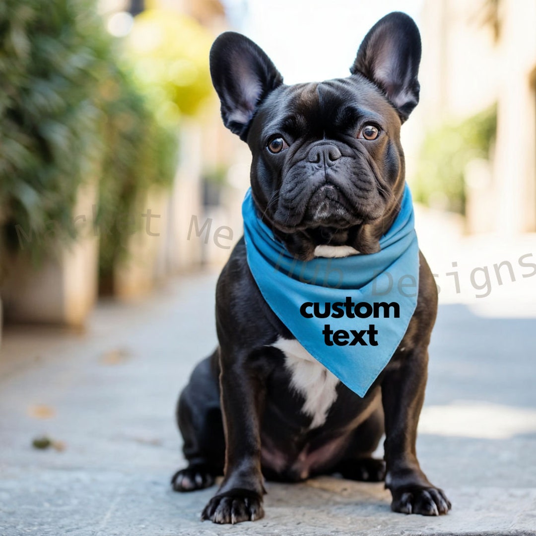 Dog Bandana Mockup, French Bulldog Bandana Mockup, Dog Neck Hankerchief ...