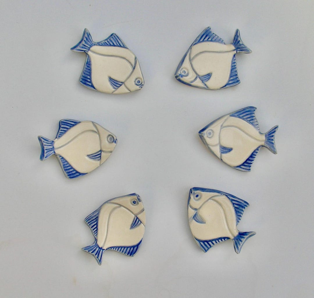 Set of Six Ceramic Knife Rests/chopstick Rests, Spoon/brush Rests ...