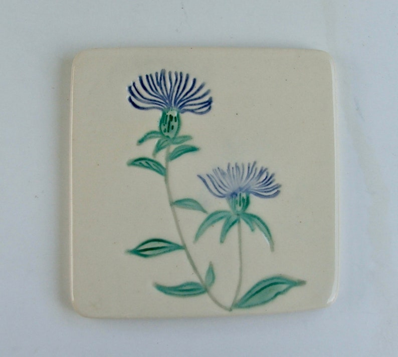 Ceramic Tile, 100% Handmade, Hand Painted Azami Flower - Etsy