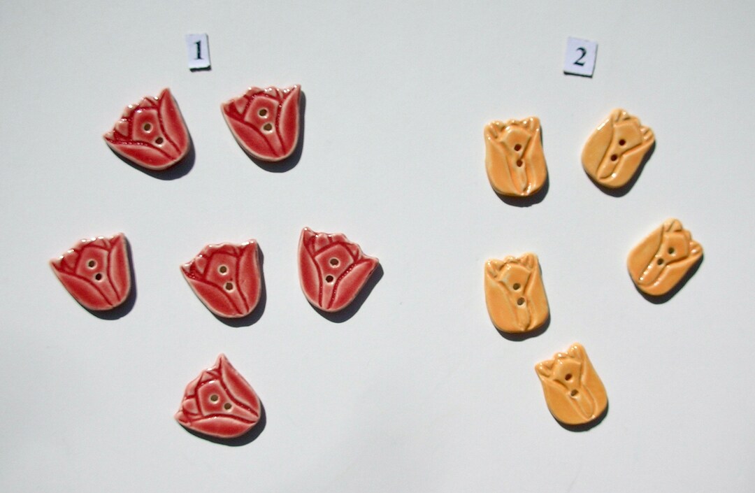 Set of Six or Five Buttons, Your Choice, Ceramic Buttons, Handmade and ...