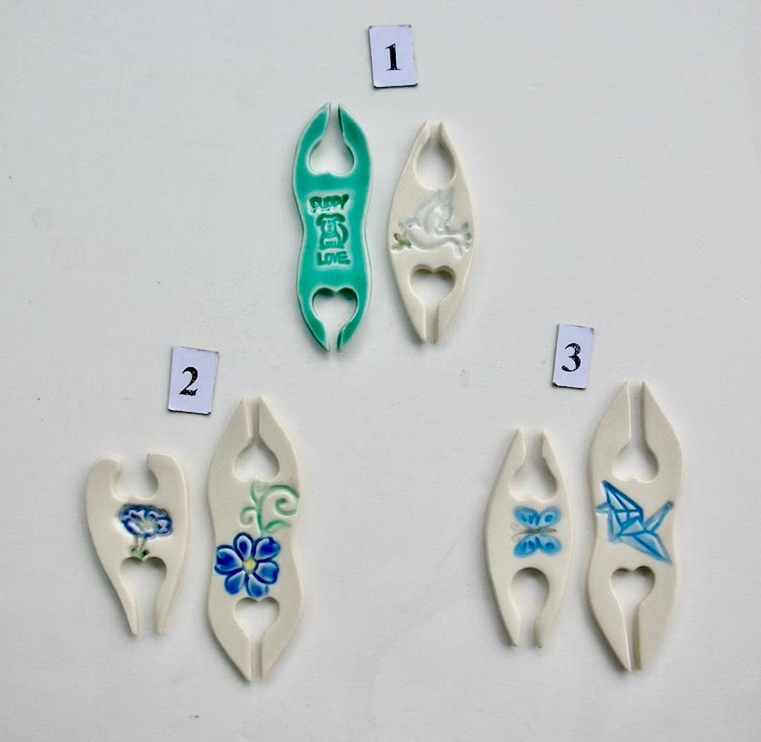 Set of Two, Your Choice of Porcelain Tatting Shuttles, Handmade, Hand ...