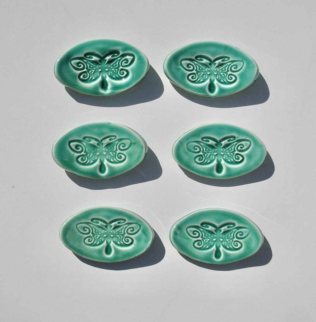 Set of Six Large Ceramic Knife Rests/chopstick Rests, Spoon/brush Rests ...