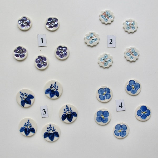 Hand Painted Porcelain Button - Etsy