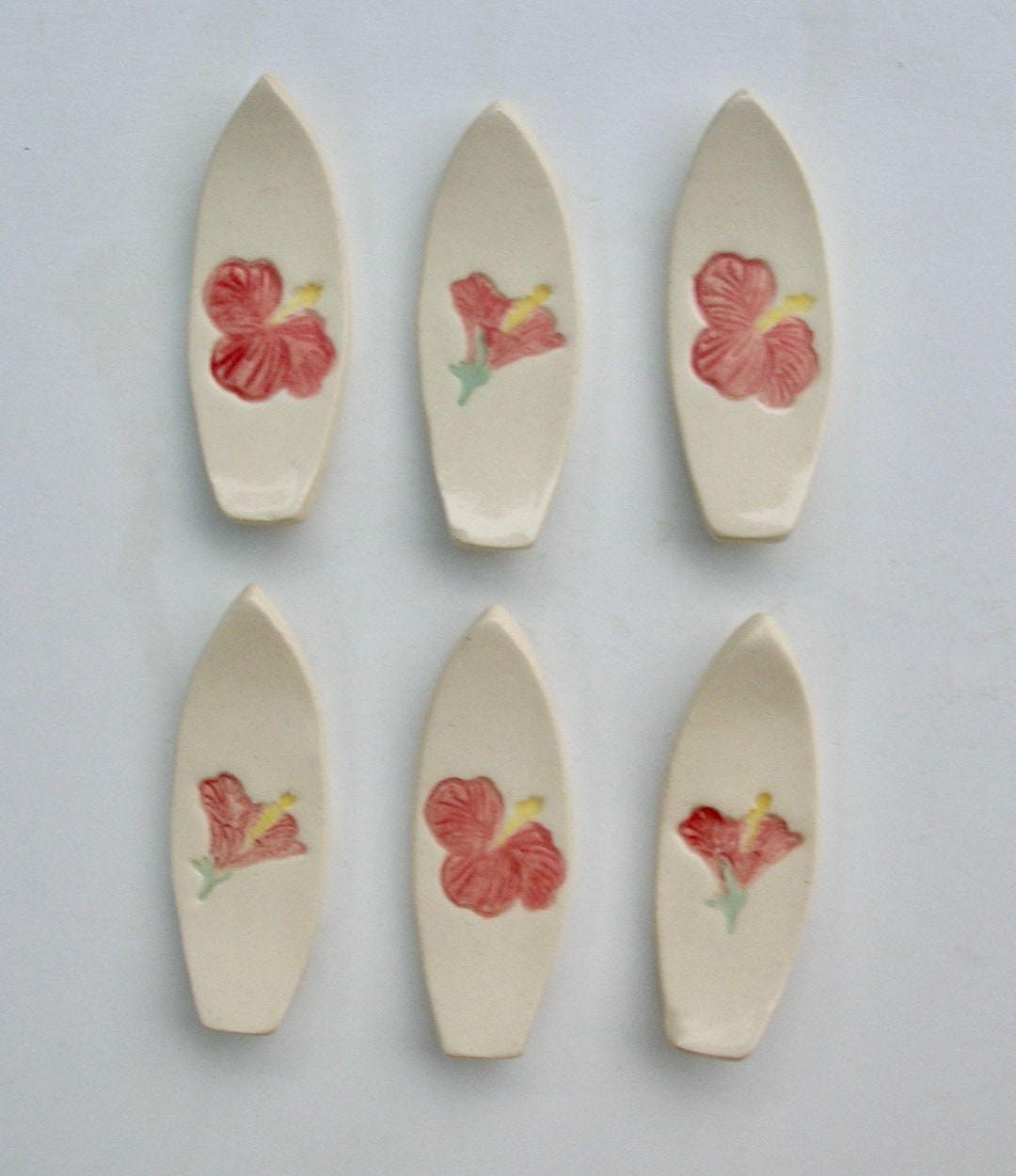 Set of Six Large Ceramic Knife Rests/chopstick Rests, Spoon/brush Rests ...
