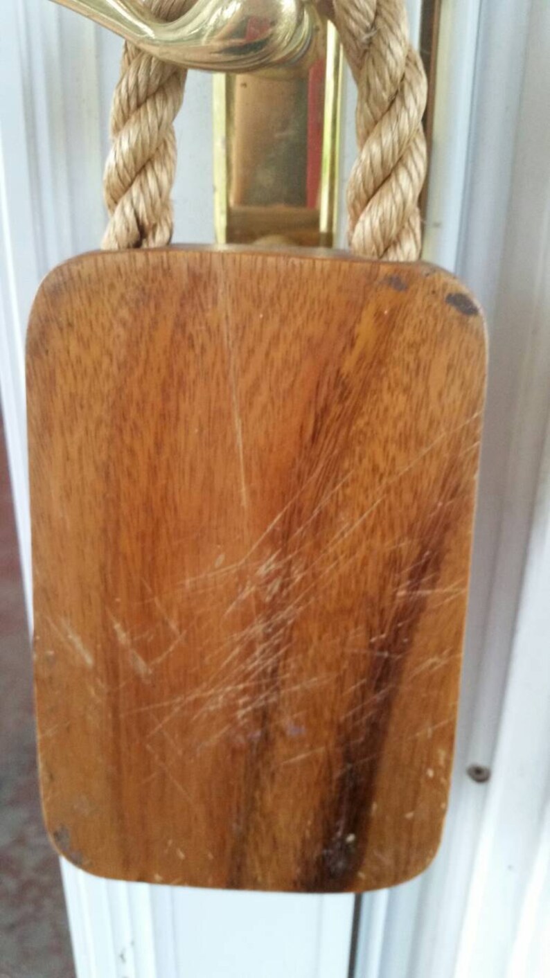 Vintage Wooden Hand Painted Door Hanger Rope Floral Flowers | Etsy