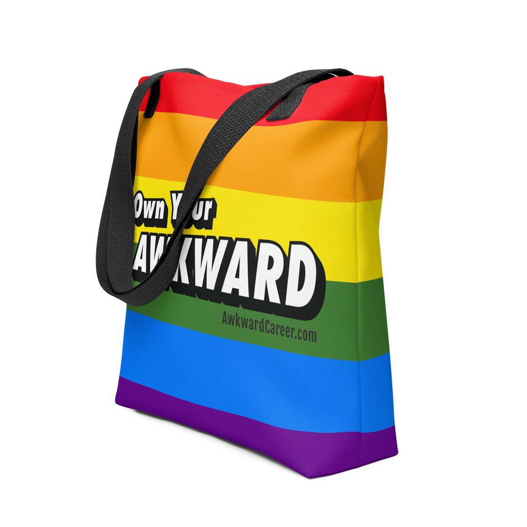 Rainbow Own Your Awkward Logo Tote Bag - Etsy