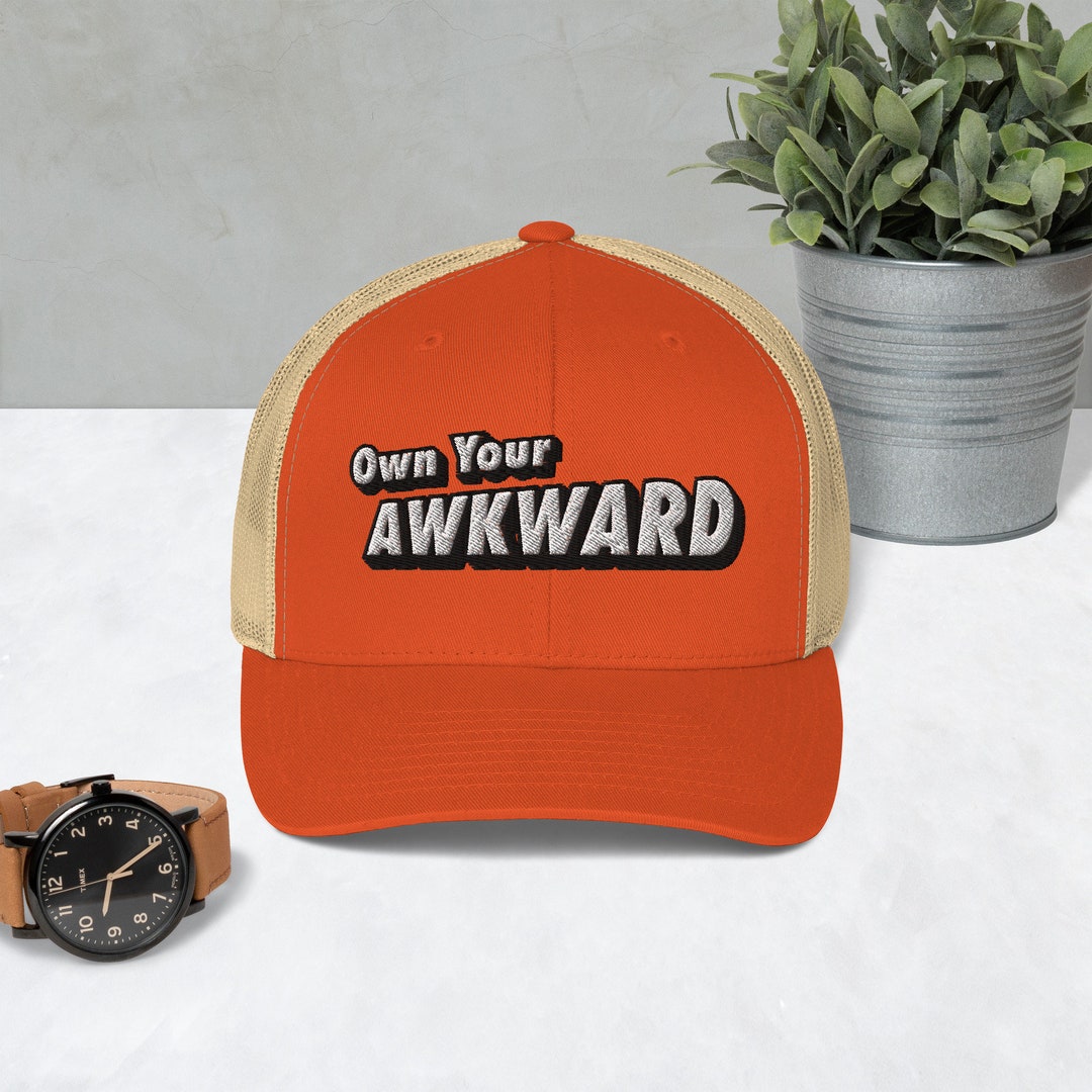 Own Your Awkward Logo Trucker Cap - Etsy