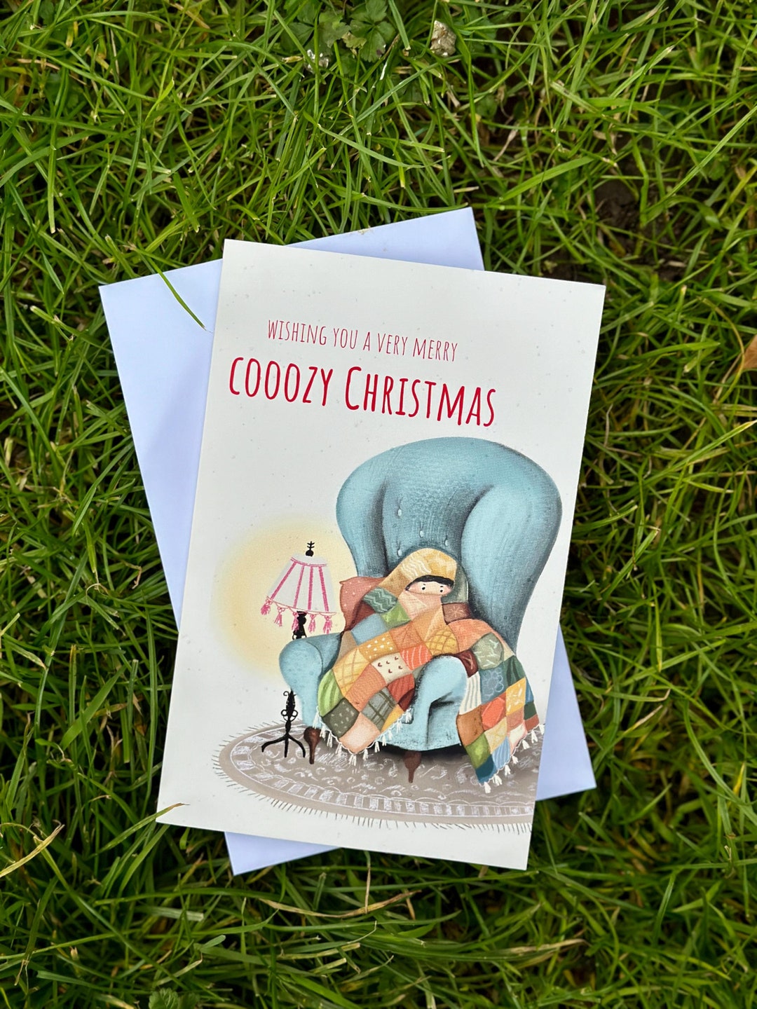 Cute Cozy Christmas Card Illustrated Holiday Greeting Warm Winter ...