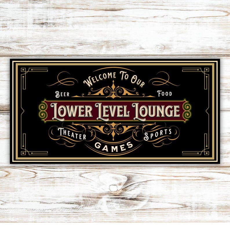 Vintage Bar Sign, Gaming Room Wall Art, Speakeasy Art, Bourbon Bar ...