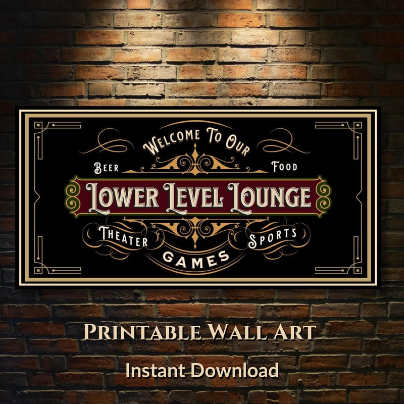 Lower Level Lounge Sign - Etsy