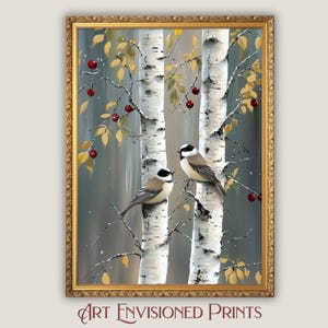 Rustic Bird Digital Download, Nature-inspired Art Print, Autumn Birch ...