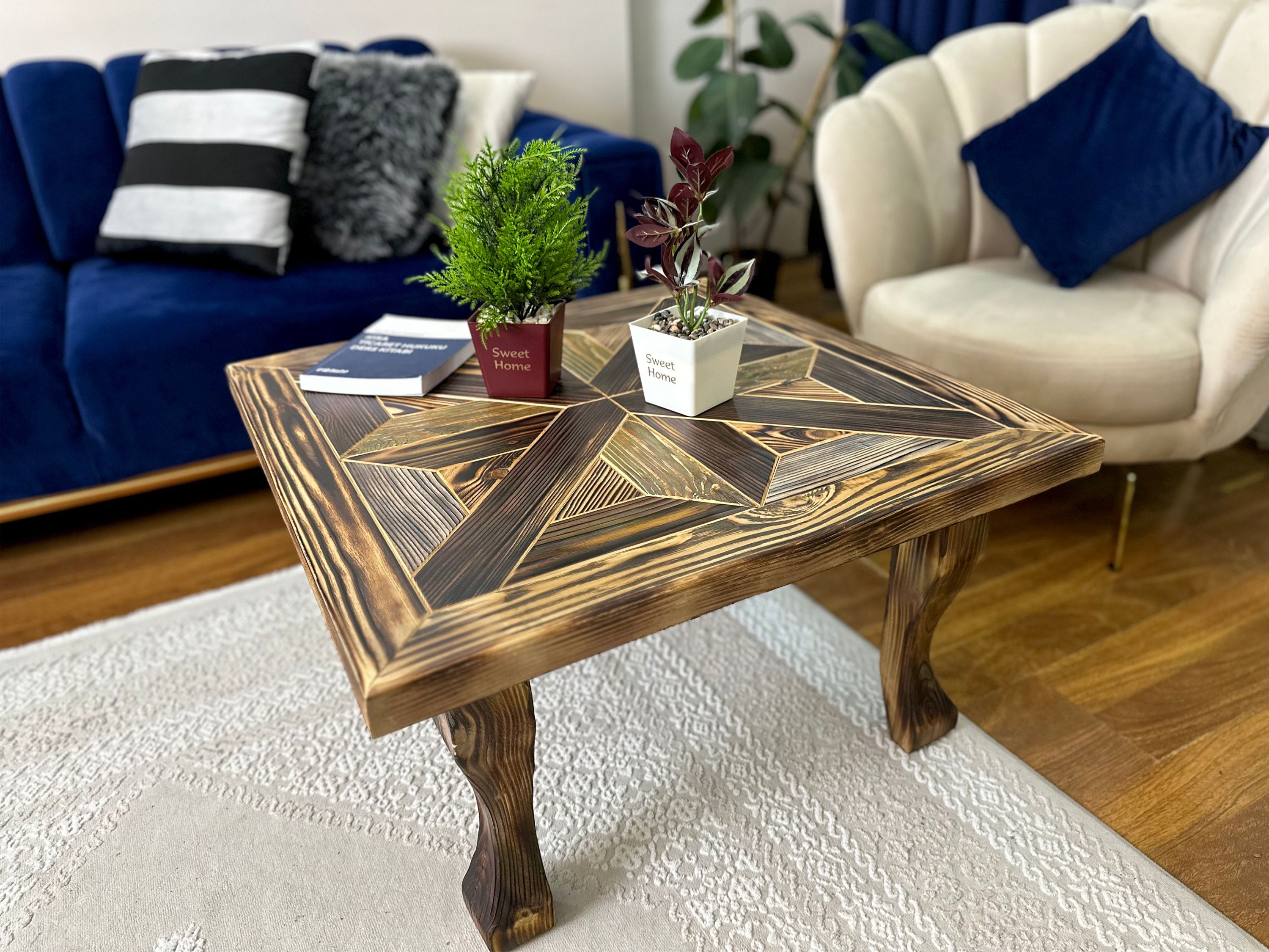 Middle Coffee Table, Large Coffee Table Mid Century, Square Coffee ...