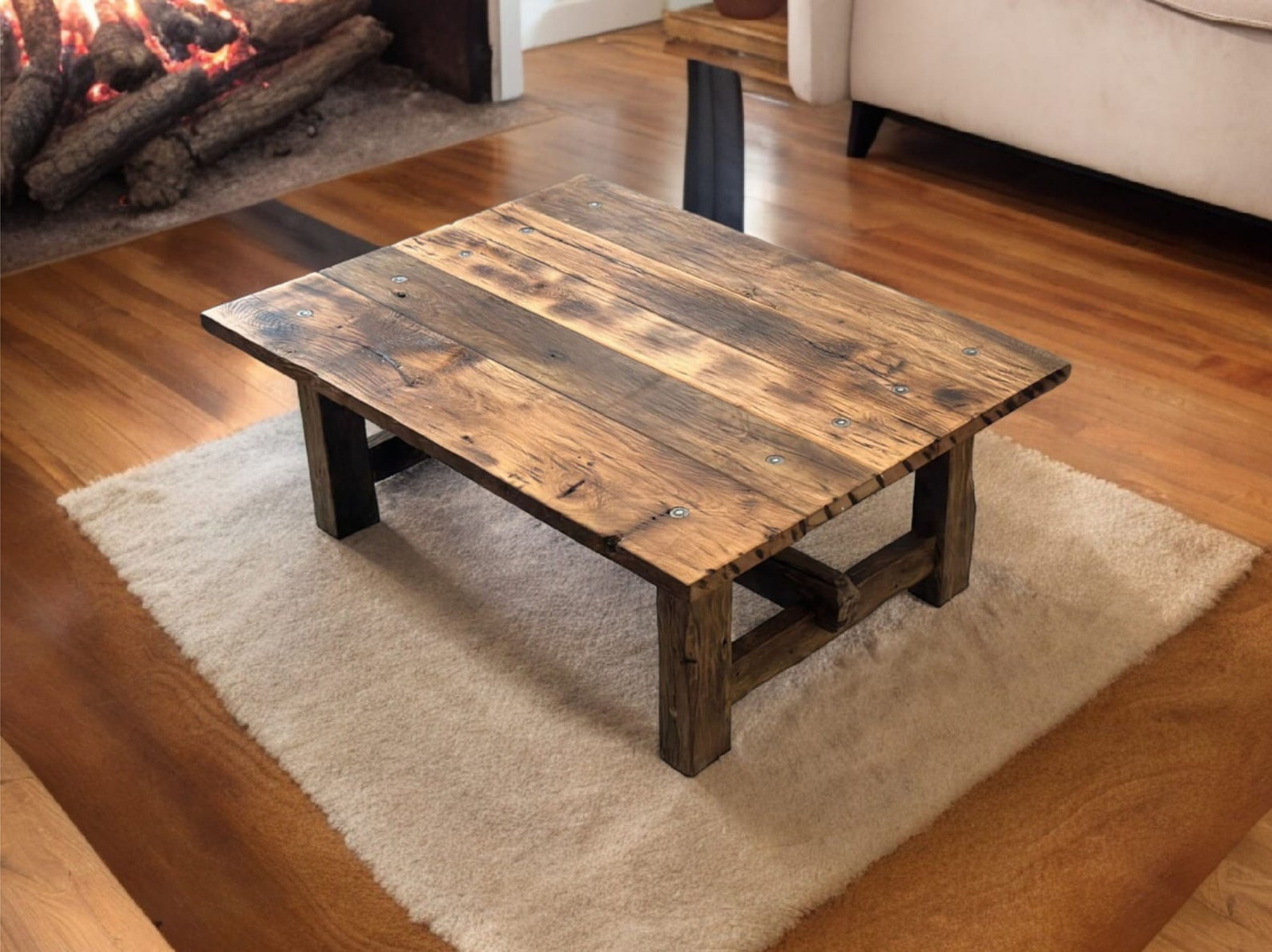 Long Coffee Table Reclaimed Wood, Unique Wood Coffee Table, Wood Coffee ...