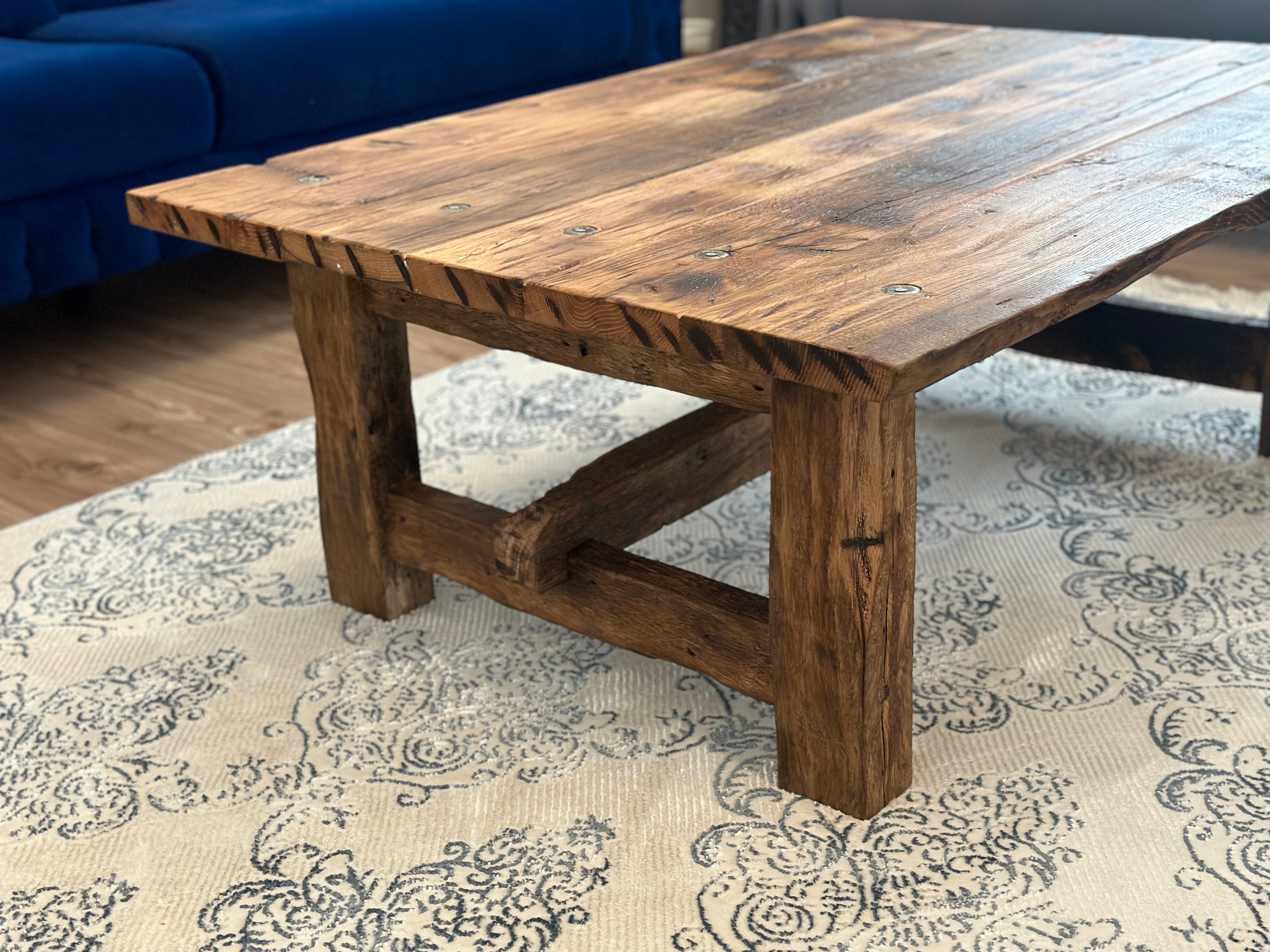 Long Coffee Table Reclaimed Wood, Unique Wood Coffee Table, Wood Coffee ...