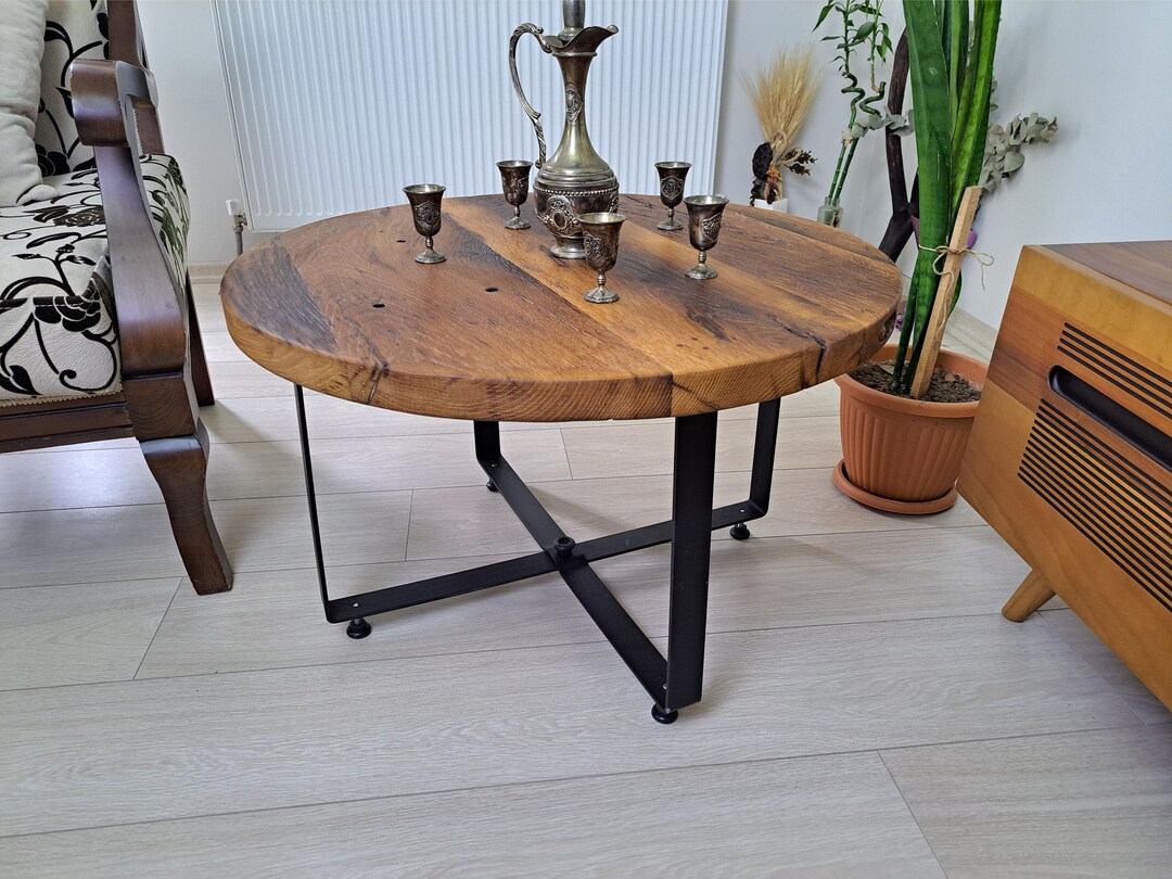 Rustic Farmhouse Table Coffee, Living Room Table Farmhouse Decor, Round ...