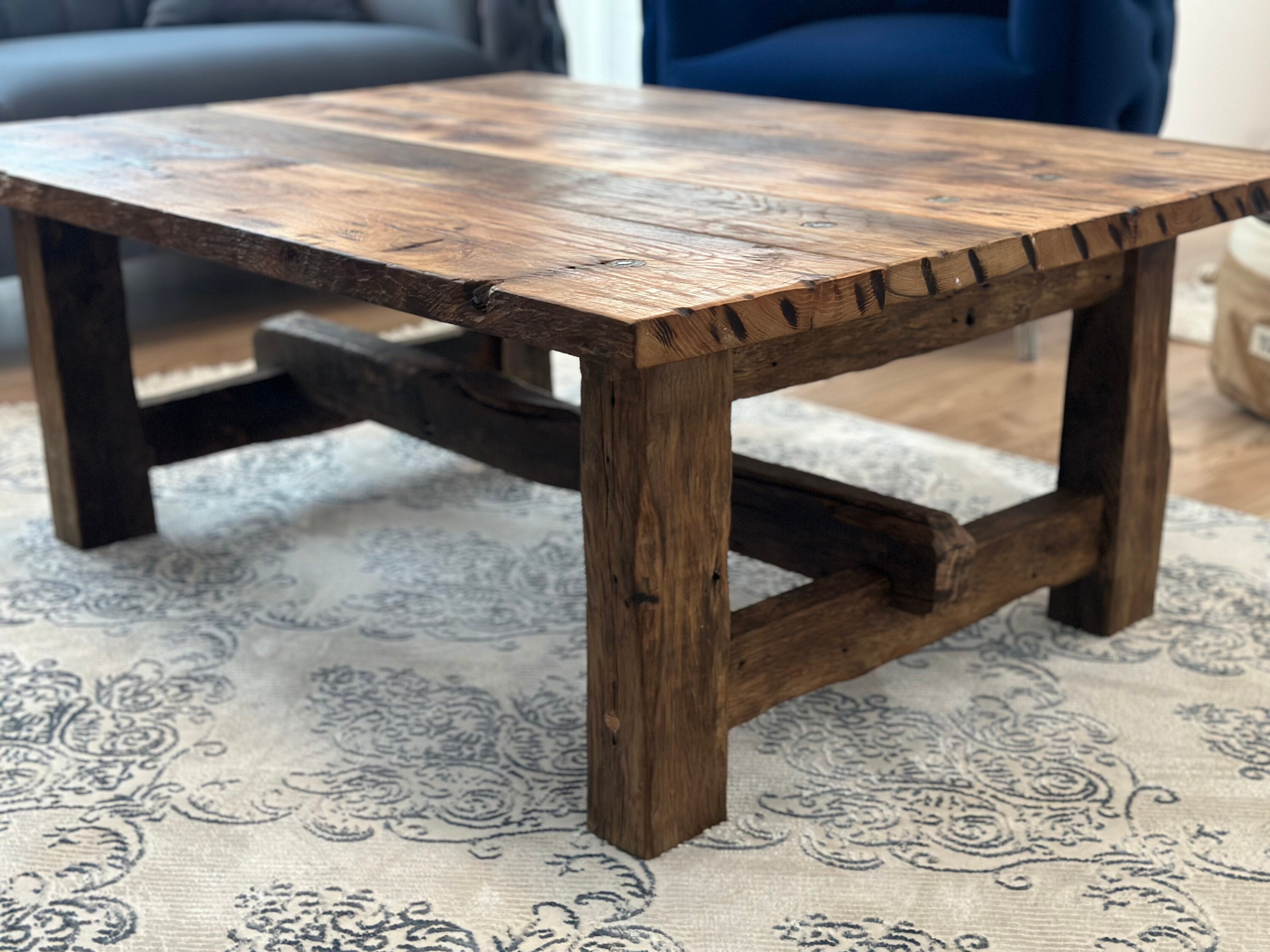 Long Coffee Table Reclaimed Wood, Unique Wood Coffee Table, Wood Coffee ...