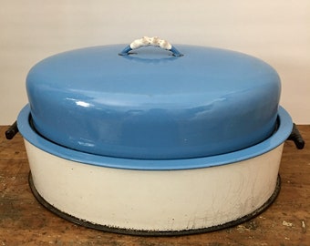 Blue Enamel Roaster - Etsy
