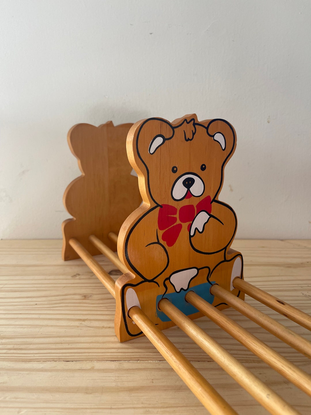 Book Display Kids Bookshelf Cute Bears Red and Blue Retro Teddy ...