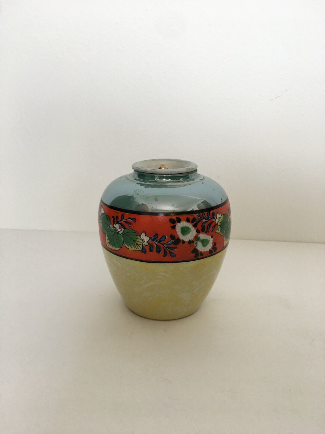 Lustreware Ginger Jar Tiny Lidded Jar Handpainted Japan Lusterware Urn ...