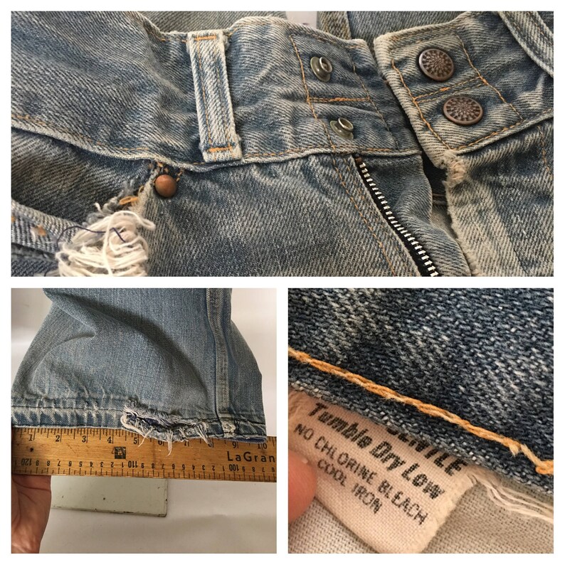 Vintage Denim Jeans Distressed Cinch Back High Waisted | Etsy