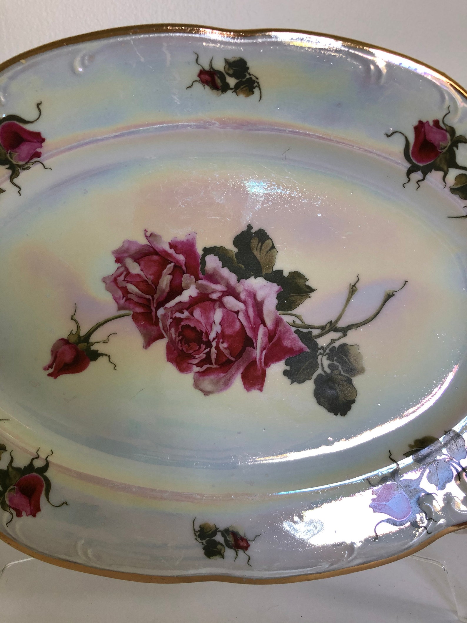 Vintage Lusterware Platters Set of Two Wałbrzych Poland Mid - Etsy