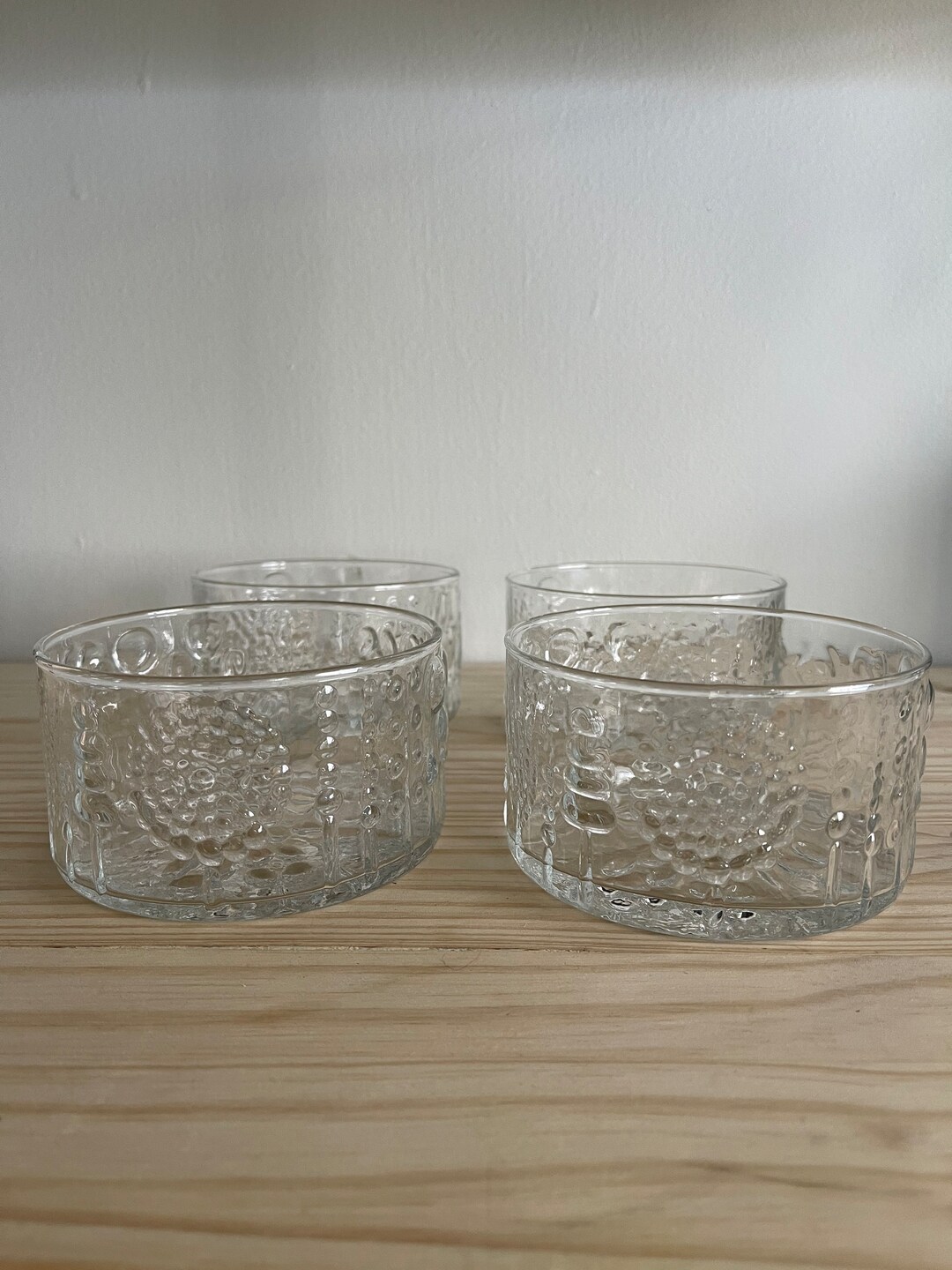 Oiva Toikka Flora Bowls Iittala Nuutajarvi Finnish Design Clear MCM ...